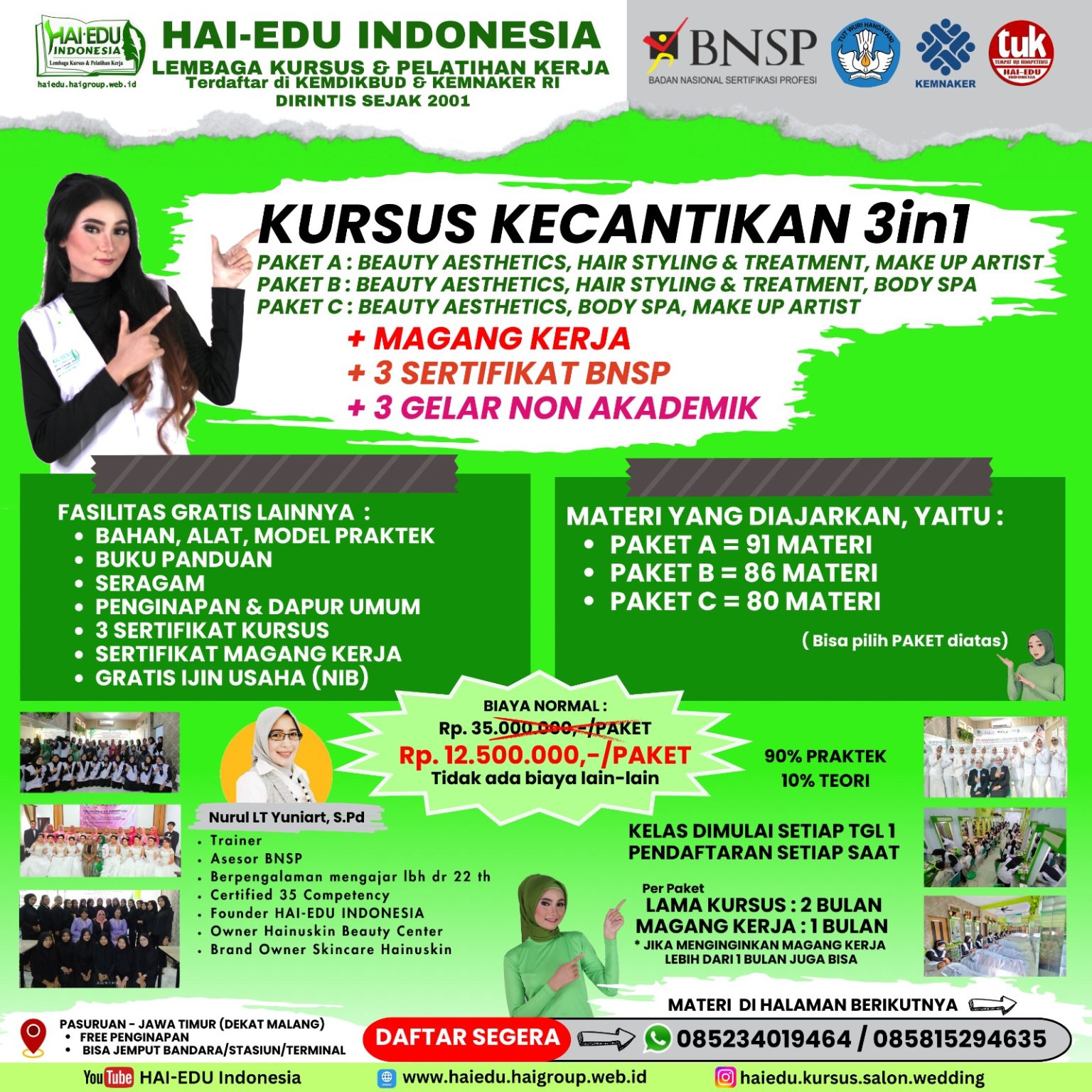 Kursus Salon Kecantikan 2025 + Sertifikat Kursus + Sertifikat ...